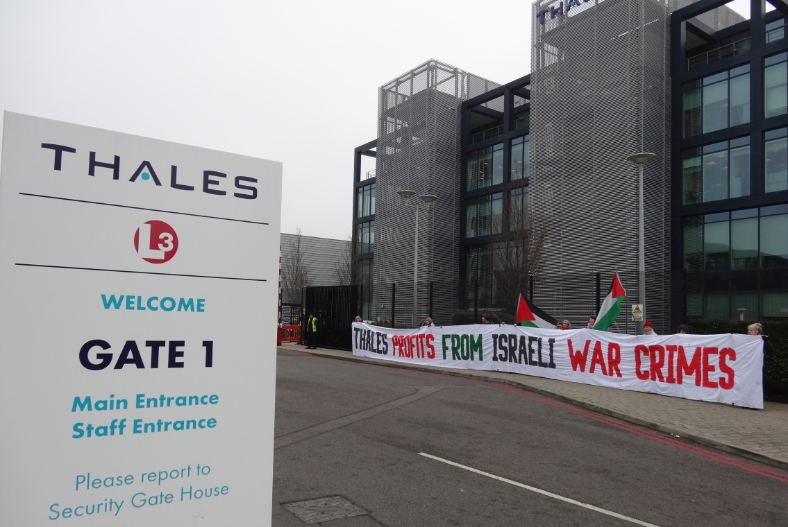 Protest at Thales arms factory in Crawley as part of national action ...